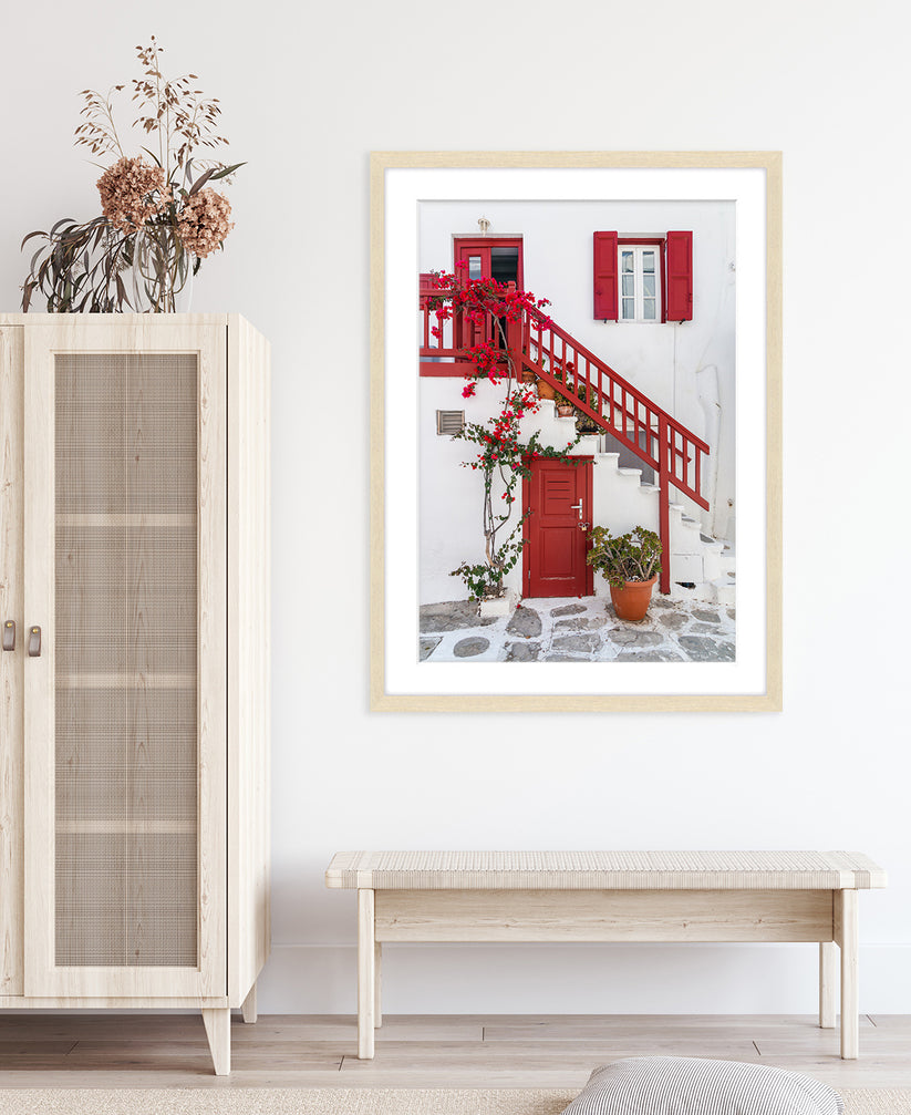 Red Door Mykonos Architecture Print – Wright + Roam